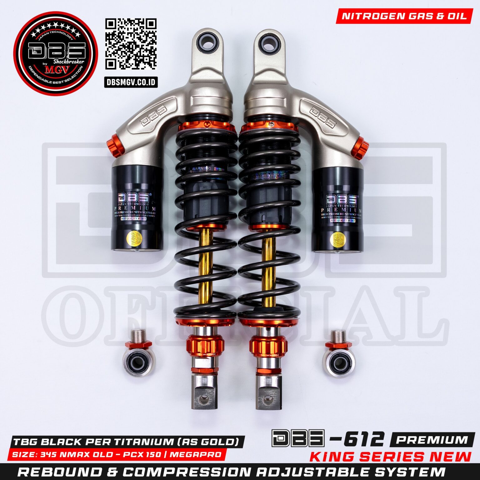 DBS 612 King Series Shock Belakang Nmax Old Pcx150/160 Aerox Old/New ...