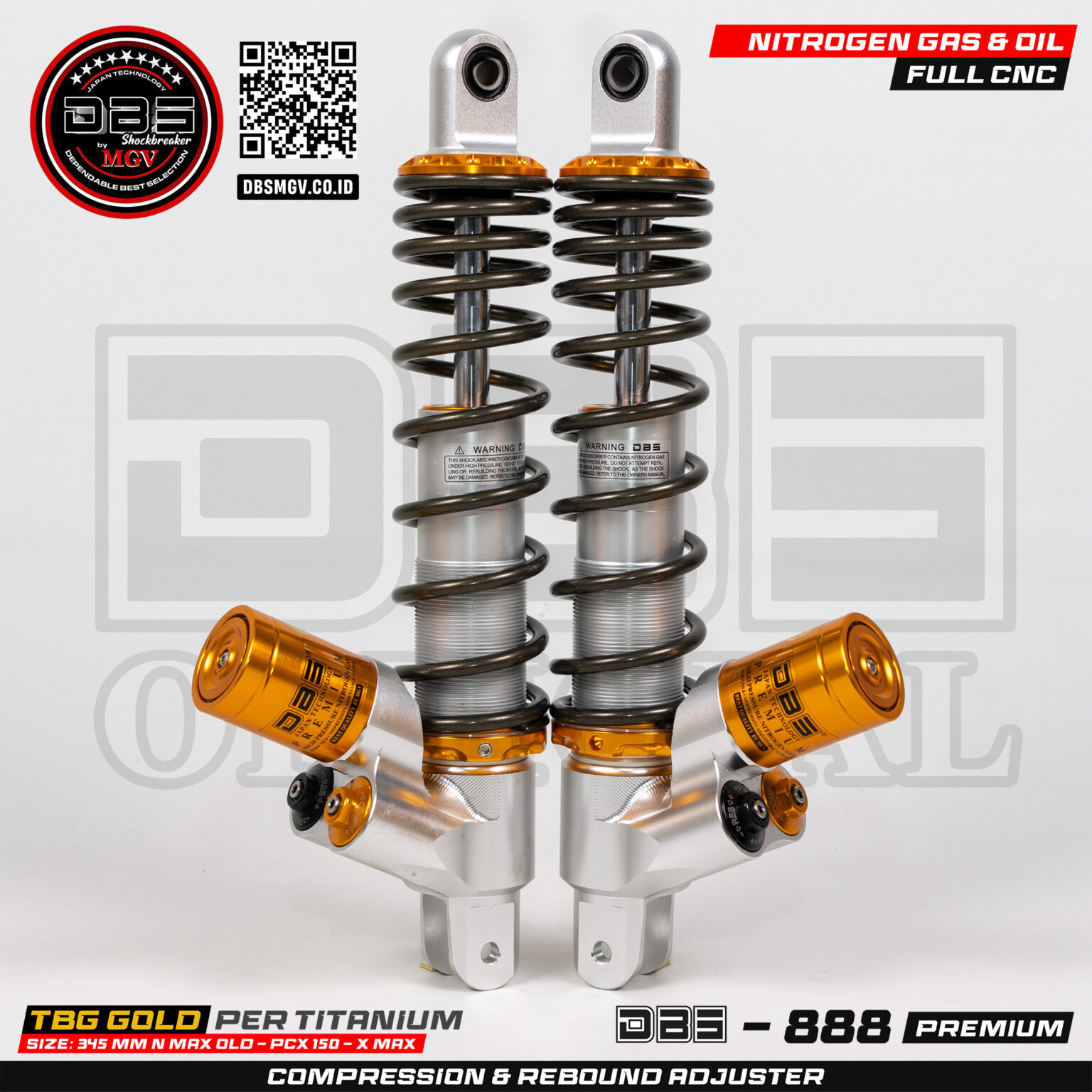 DBS 888 PREMIUM ADJUSTABLE SYSTEM HONDA ALL NEW PCX 150 PCX 2018 345MM ...